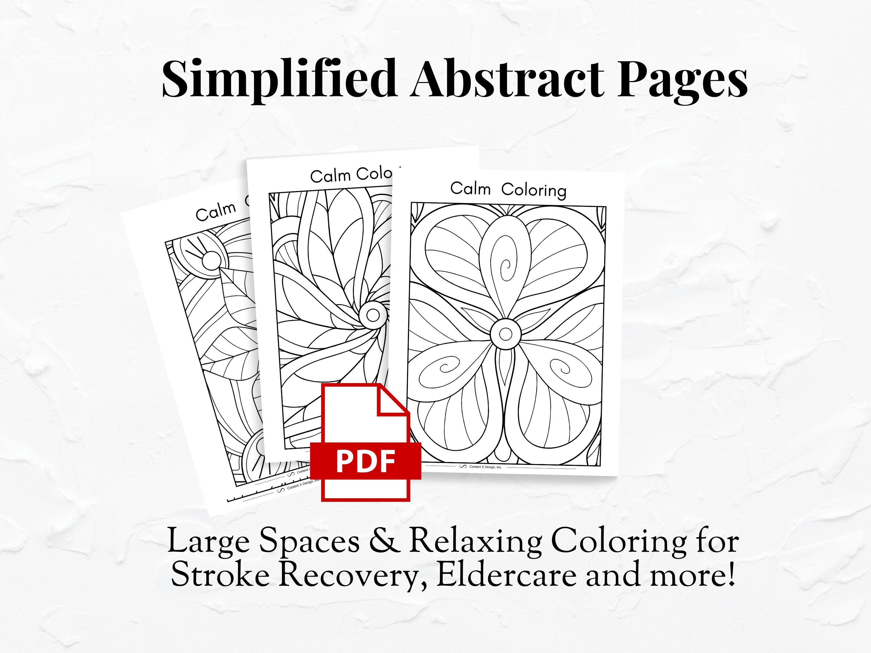 Calm Coloring Pages, Abstract Coloring Books - 6 Easy Coloring Pages ...