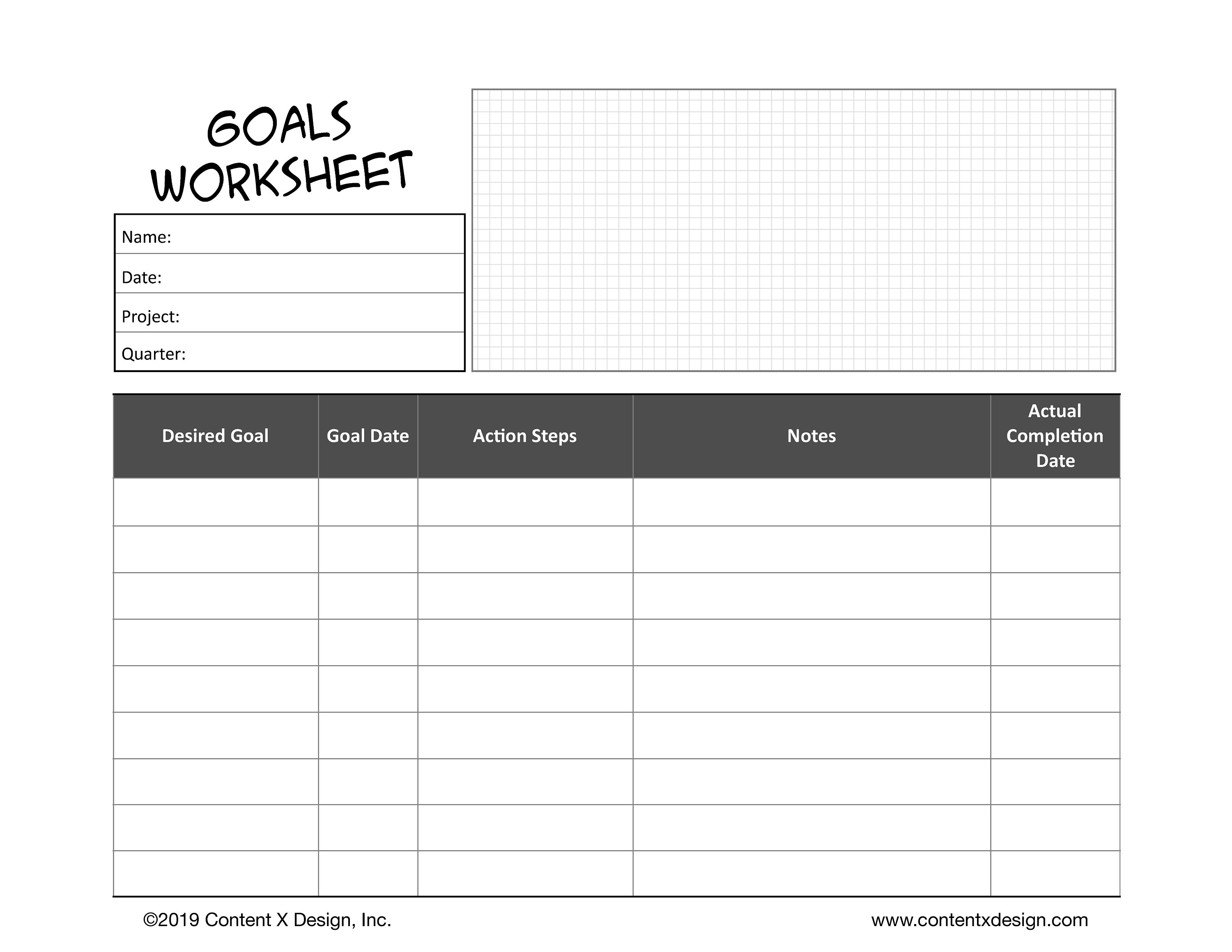 Goal Worksheet Planner Printable Instant Download Goal Sheet Smash Your ...