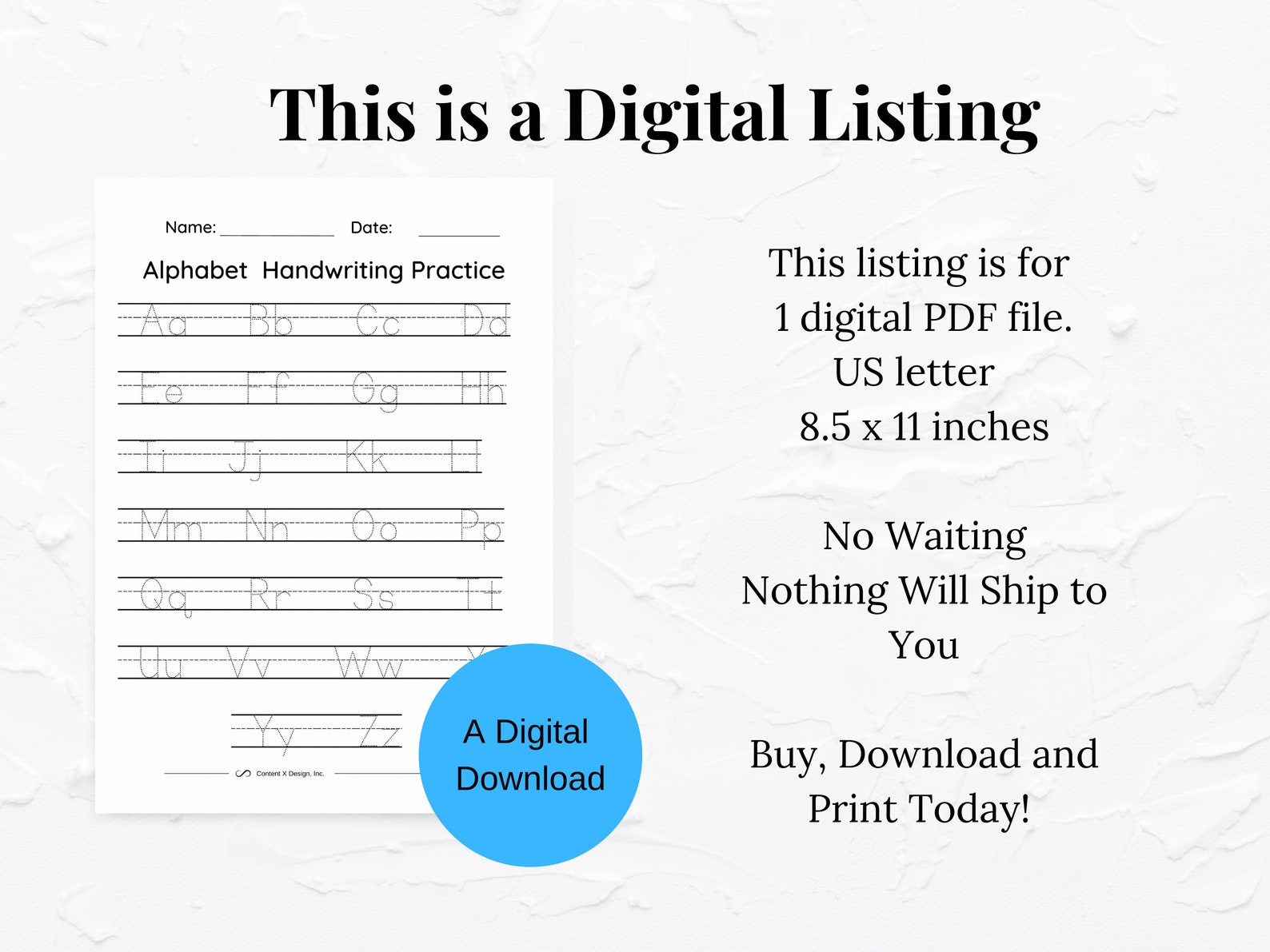 Simplified Alphabet Handwriting Practice Sheet for Adults Stroke ...