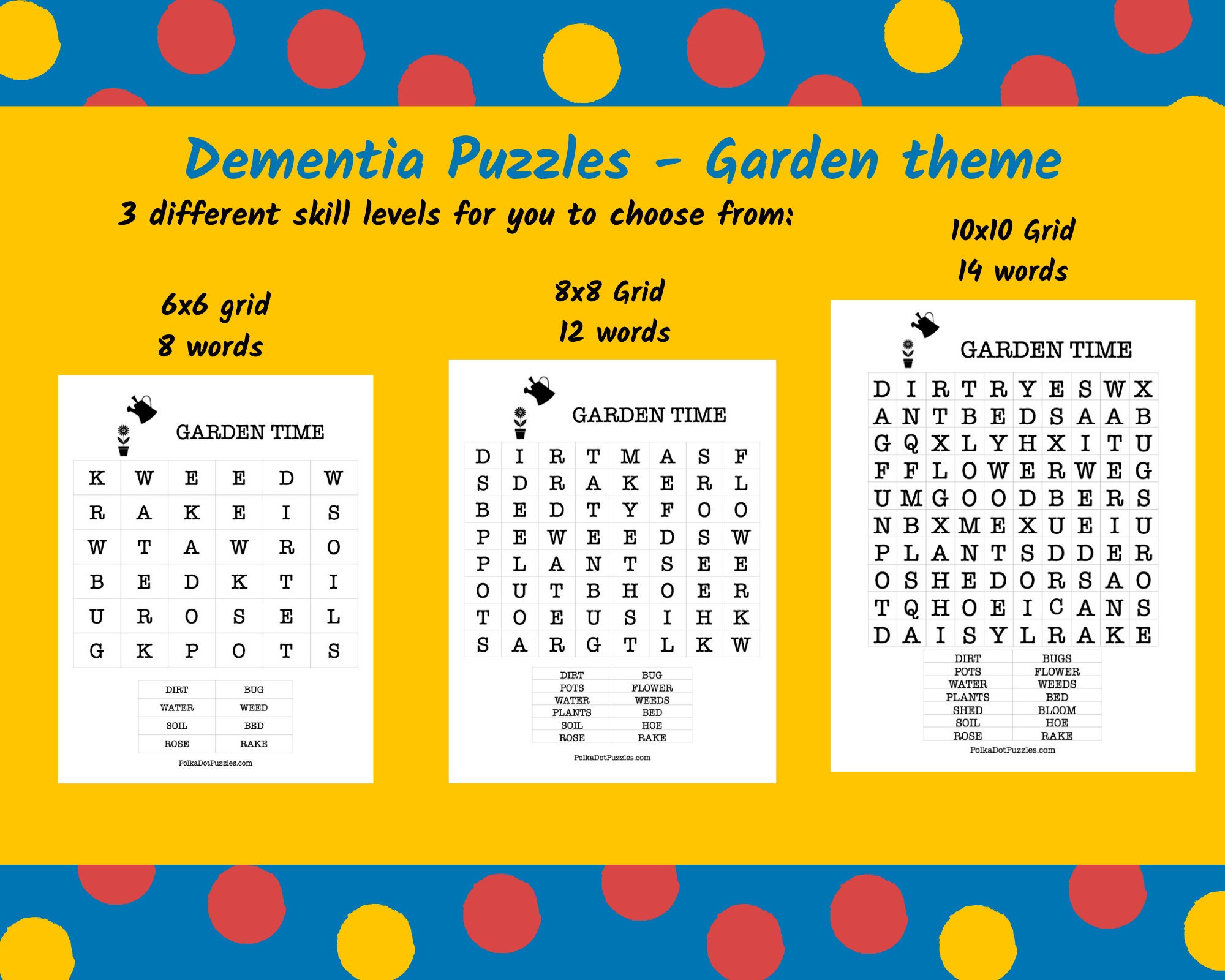Dementia Puzzles GARDEN Printable Word Find Puzzles 3 Etsy UK Dementia Puzzles GARDEN Printable Word Find Puzzles 3 Etsy UK