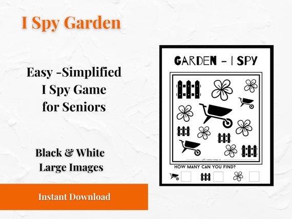 I Spy GARDEN Easy I Spy Game Large Print I Spy Dementia - Etsy Australia
