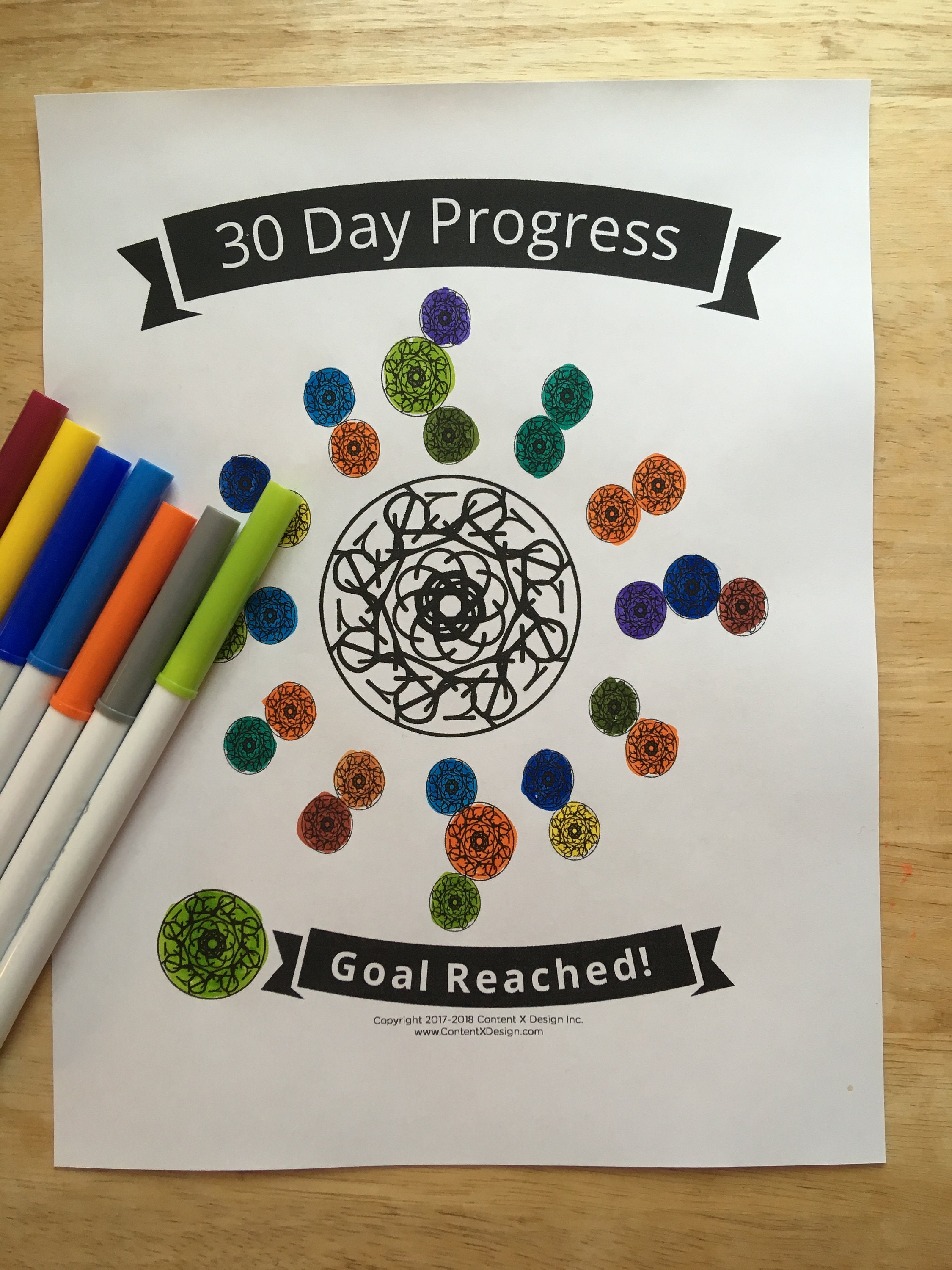 30 Day Progress Sheet Download - Coloring Goal Sheet - Smash Your Goals ...