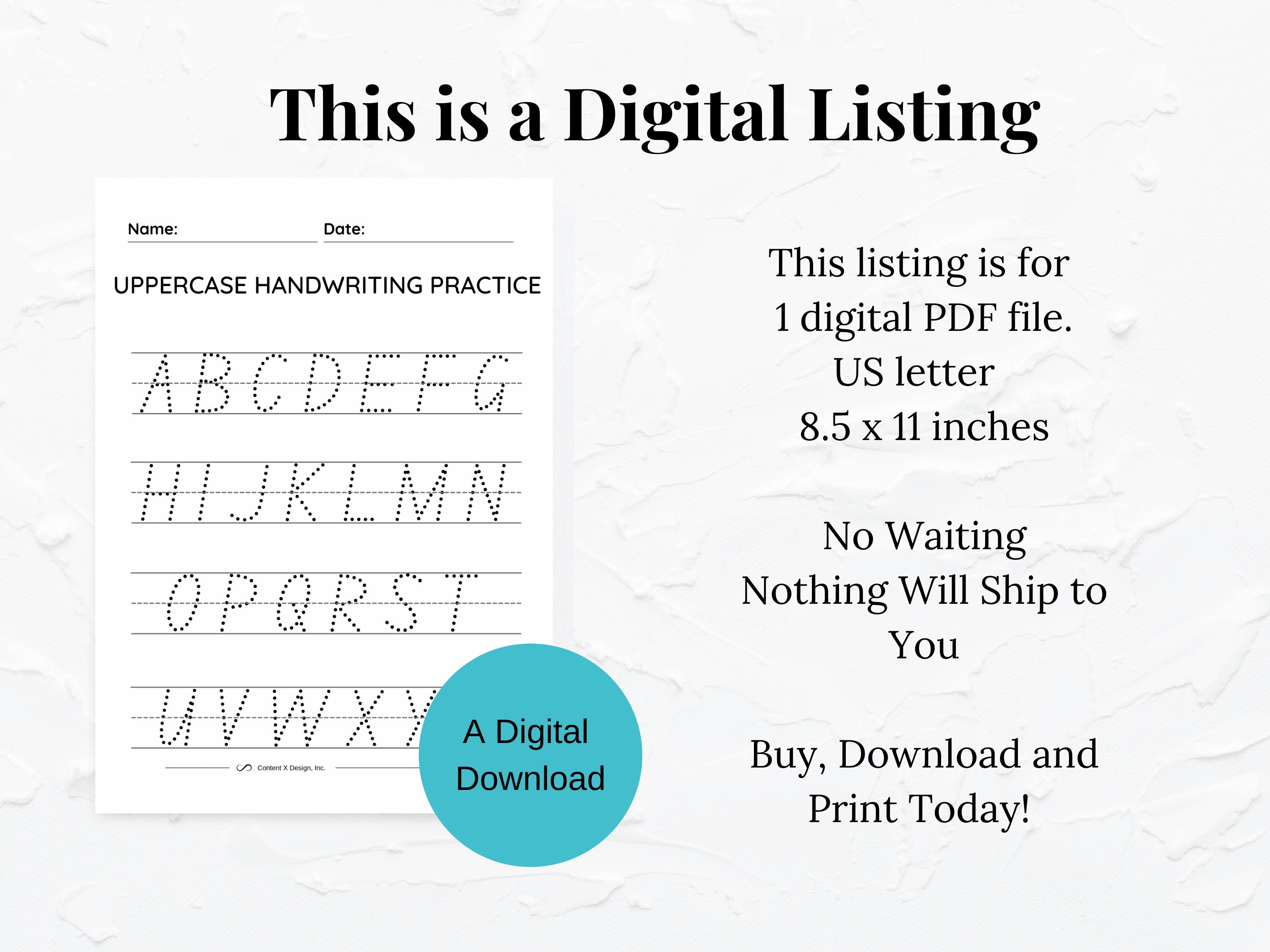 Uppercase Handwriting Practice Sheet for Adults - Stroke Recovery ...