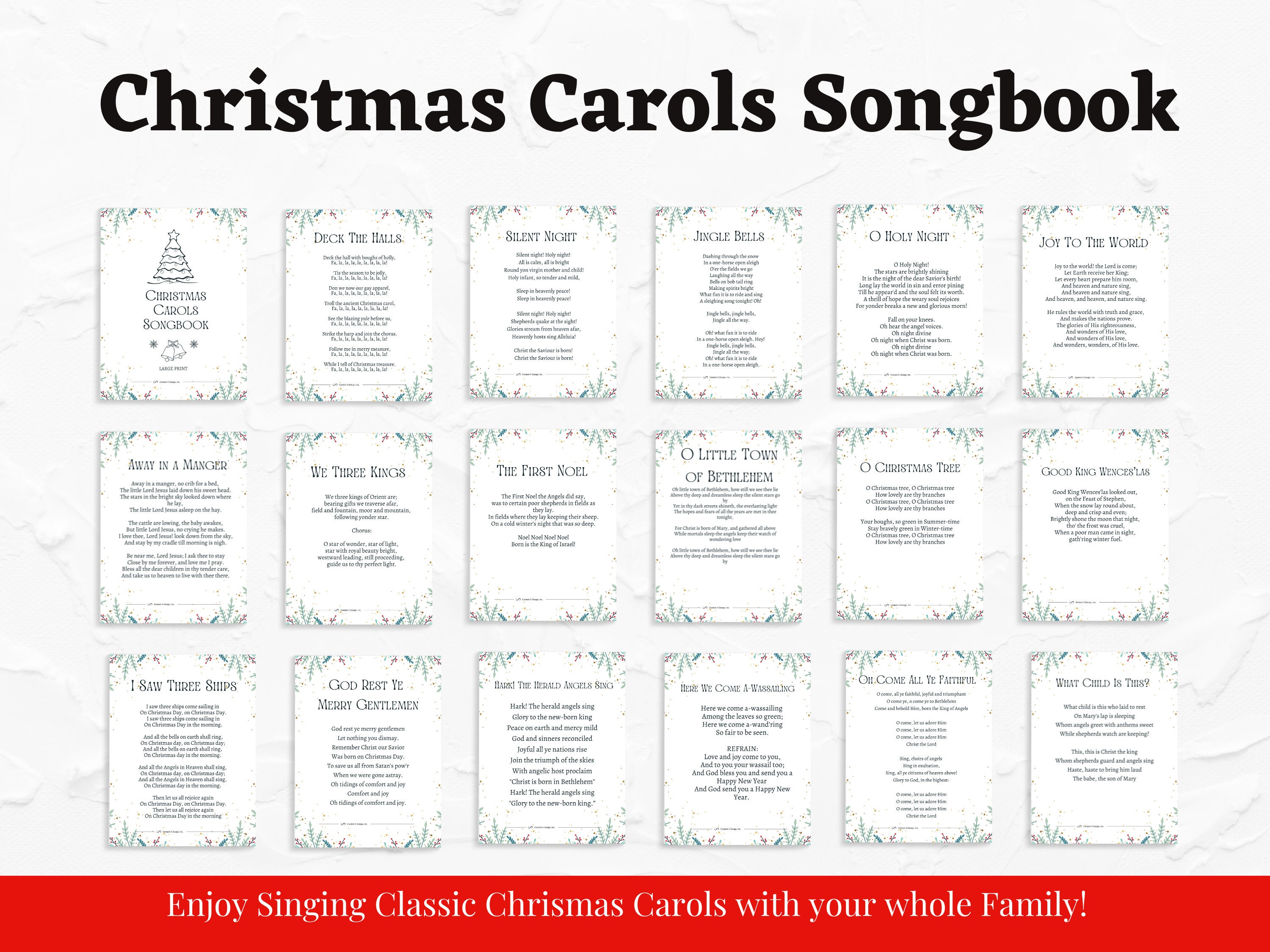Christmas Carols Songbook Large Print | Simplified Senior Activities ...