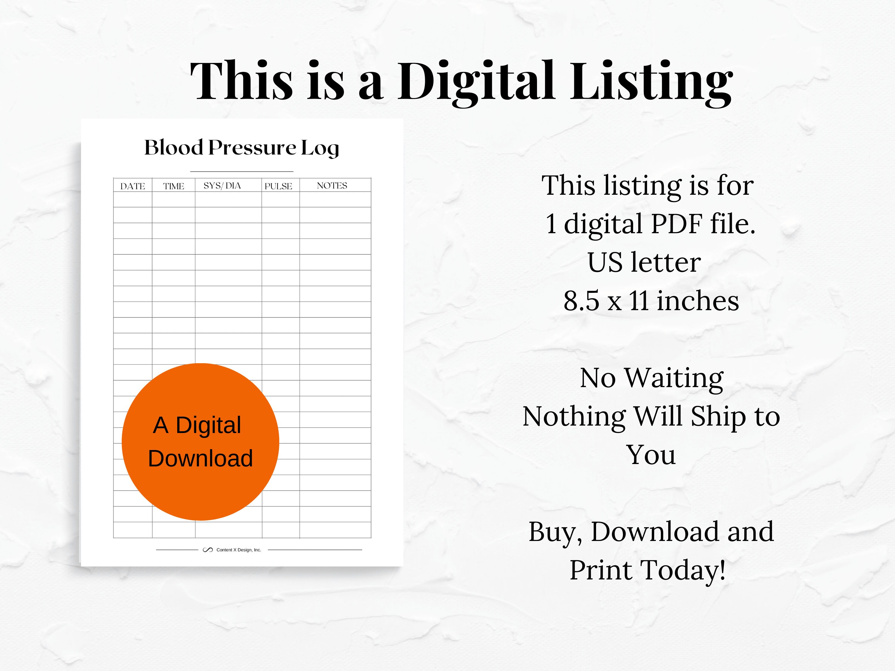 Best Large Print Blood Pressure Log , Health Tracking Sheet, Blood ...