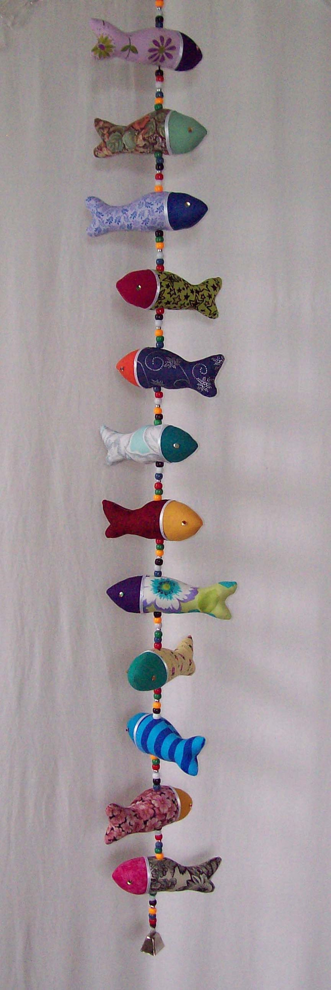 Handmade fabric fish hanging mobile unique | Etsy