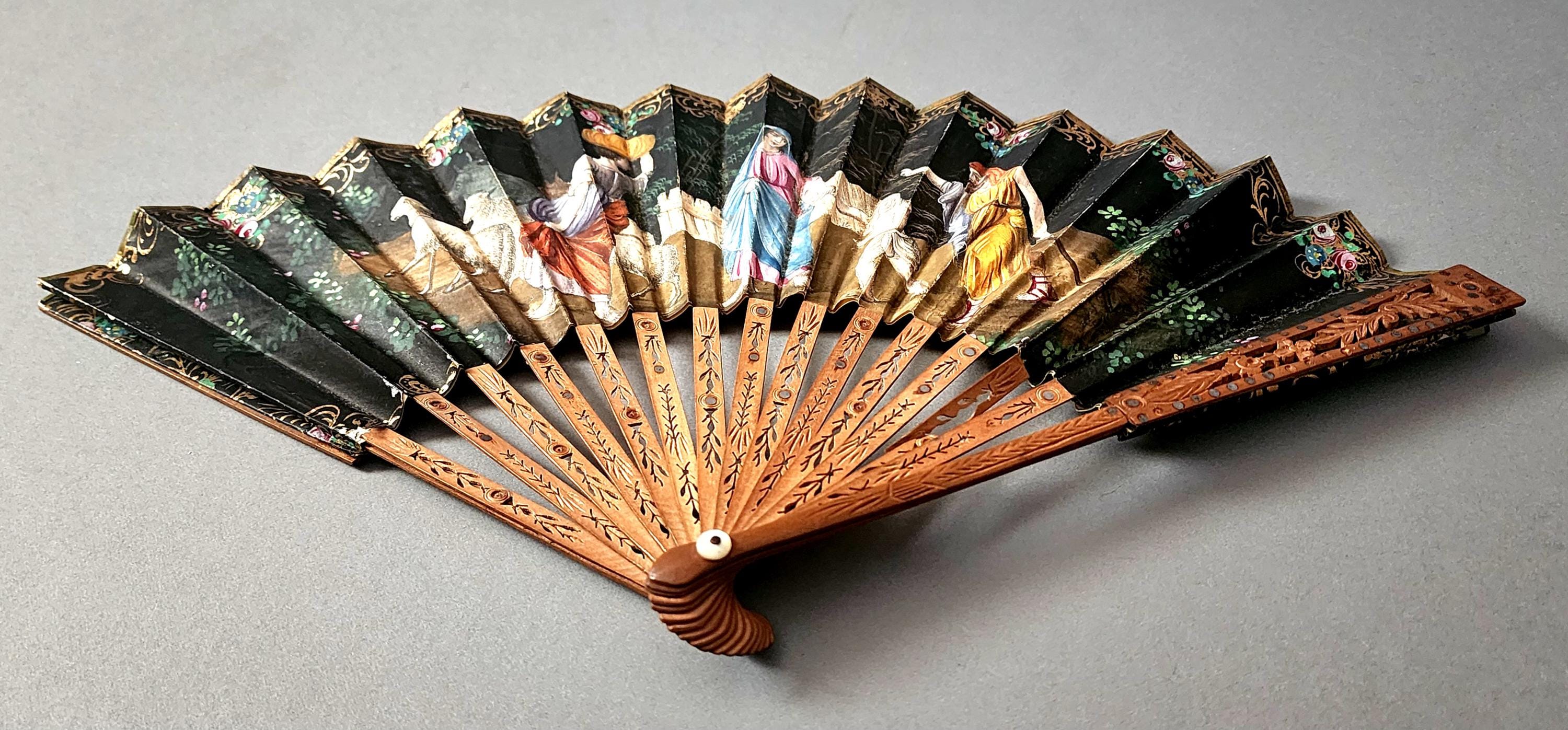 Antique Mid 19th C. Victorian Hand-painted English Women's Hand Fan - Etsy