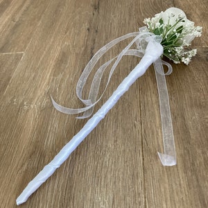 Flower Girl Wands Flowers, Flower Girl Ivory Rose Wand, White Rose ...