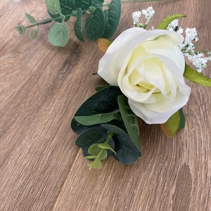 Buttonholesboutonnières Artificial Ivory Buttonhole With - Etsy UK