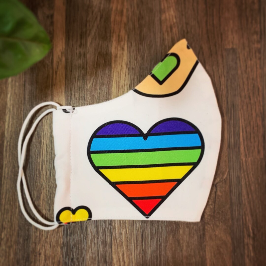 Rainbow Pride Face Mask Adult Size - Etsy