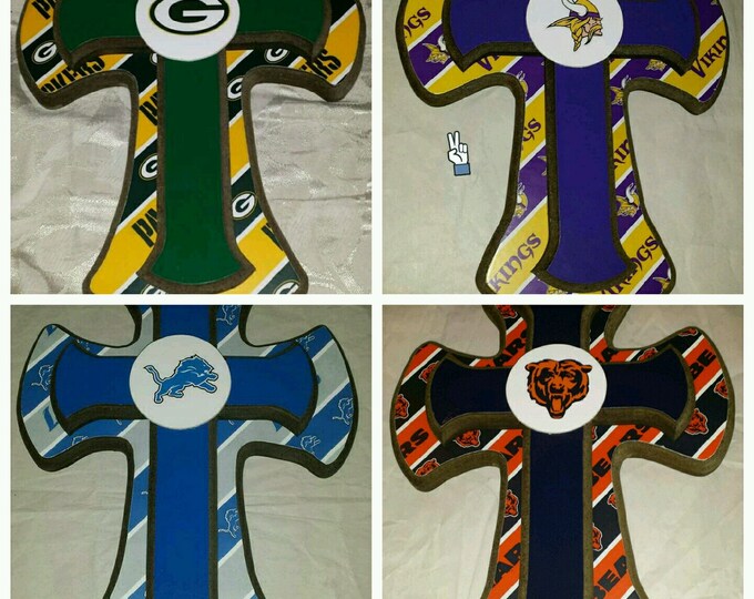 Very Unique NFL Layered Cross for a Football Fan. 14x11 Size - Etsy
