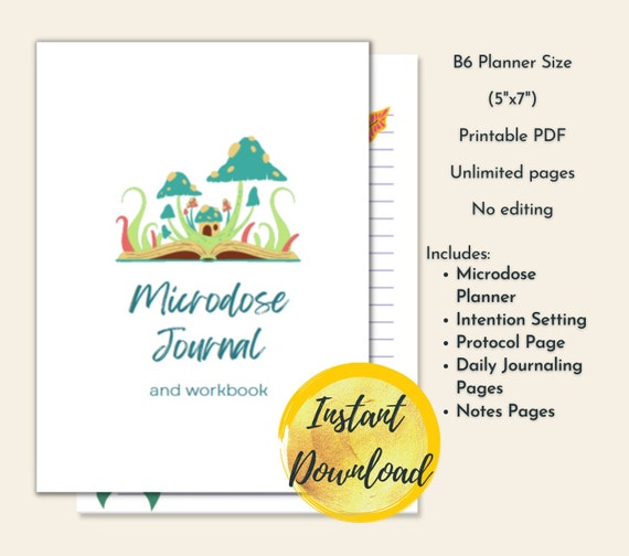 Microdose Journal Workbook Diary Plant Medicine Planner B6 - Etsy