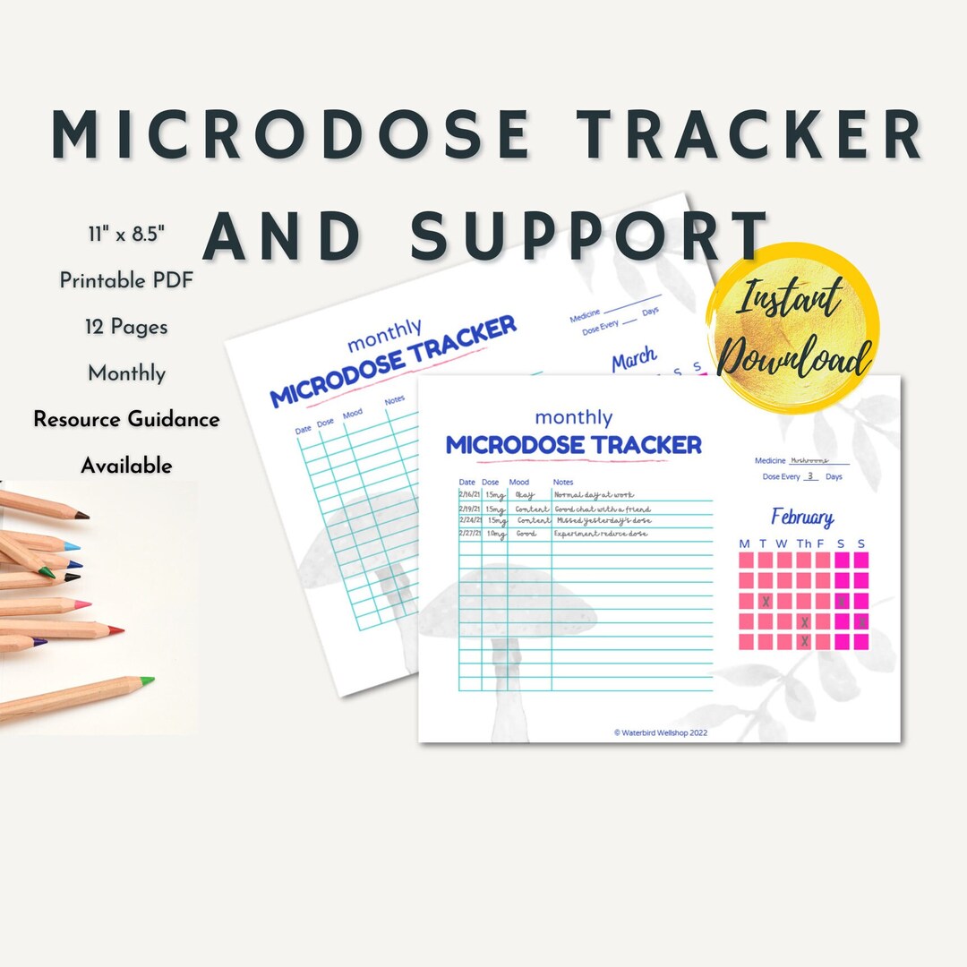 Printable Microdose Tracker | Mushroom Microdosing, Mood Journal ...