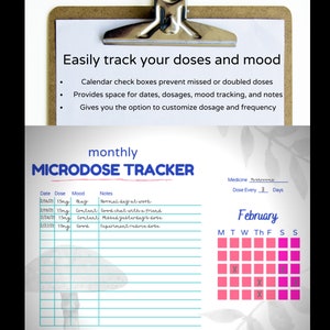 Printable Microdose Tracker | Mushroom Microdosing, Mood Journal, Wellness Planner, Plant ...