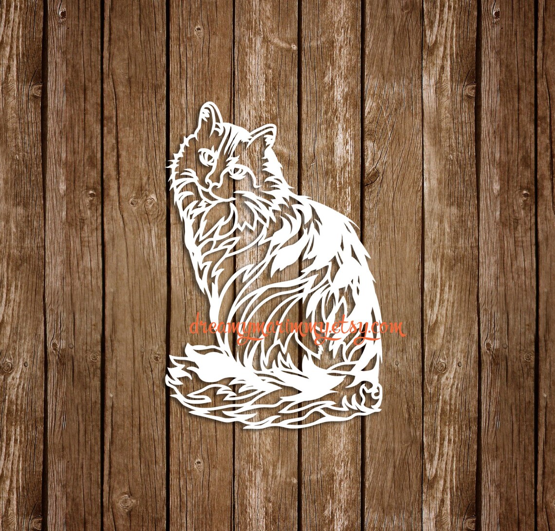 Cat Paper Cutting Template Cat Papercut Cat Cut Out Cat - Etsy