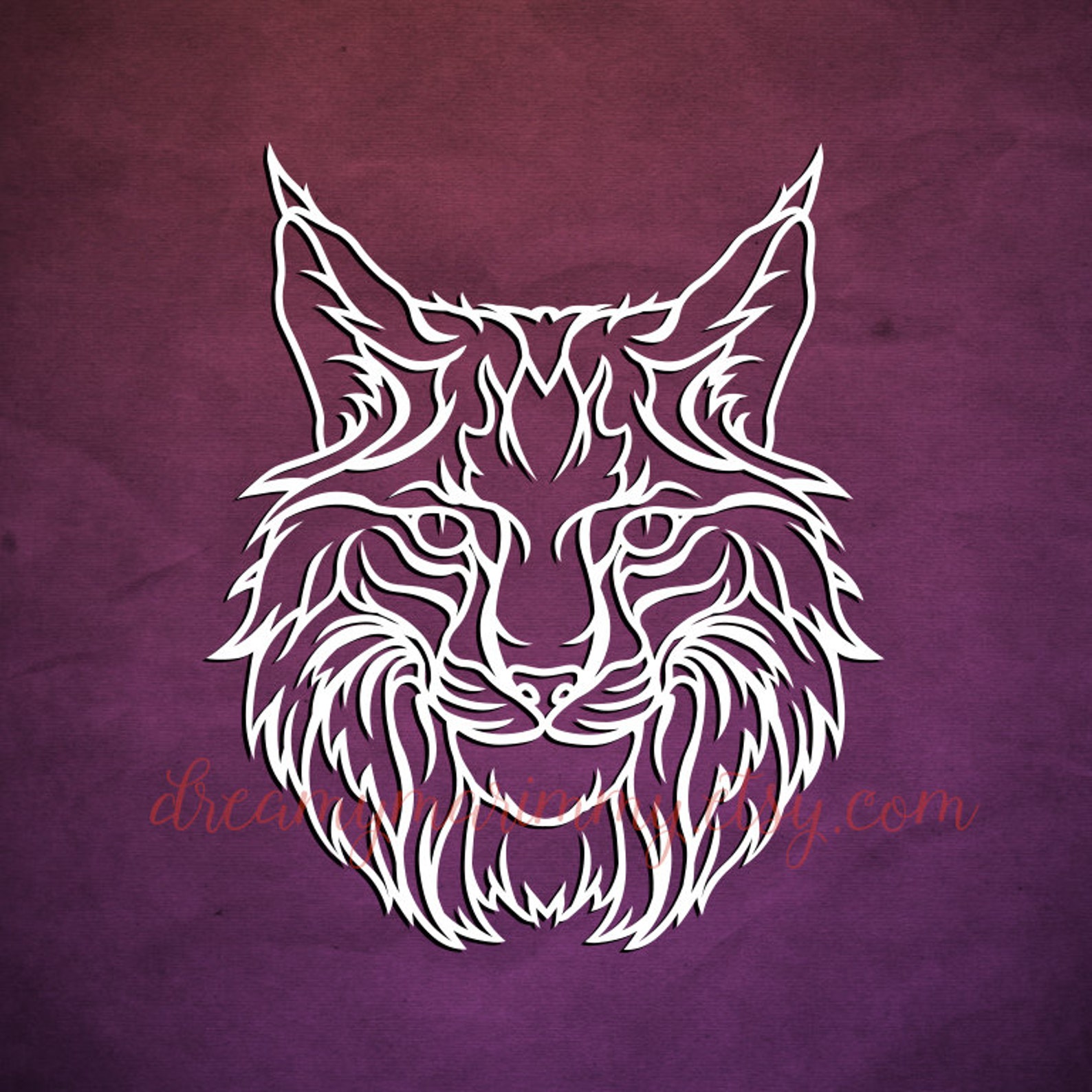 Lynx Paper Cutting Template, Wild Cat Papercut, Lynx Cut Out, Cat ...