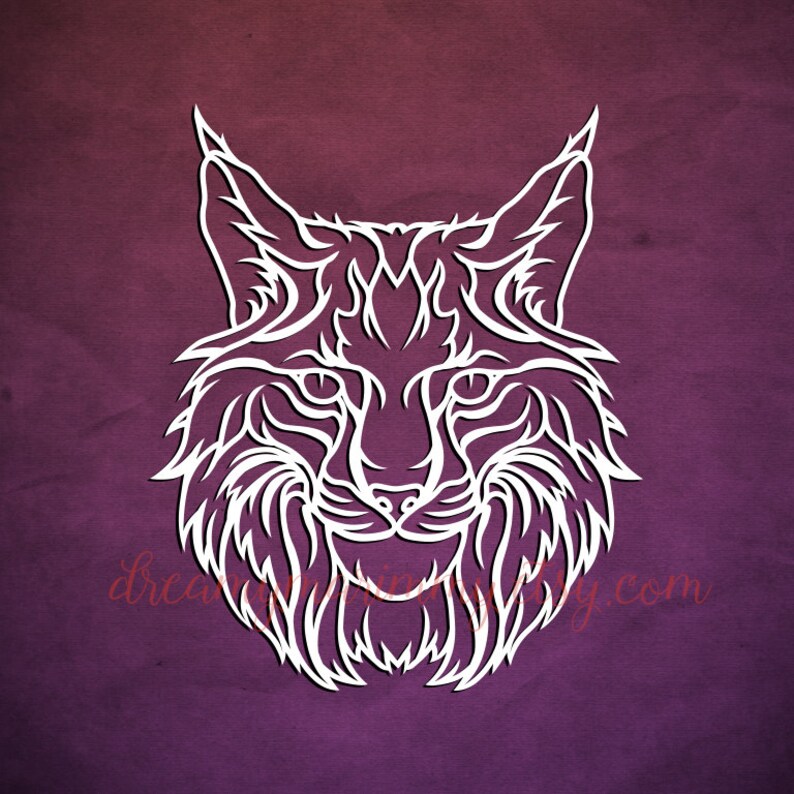 Lynx Paper Cutting Template Wild Cat Papercut Lynx Cut Out | Etsy