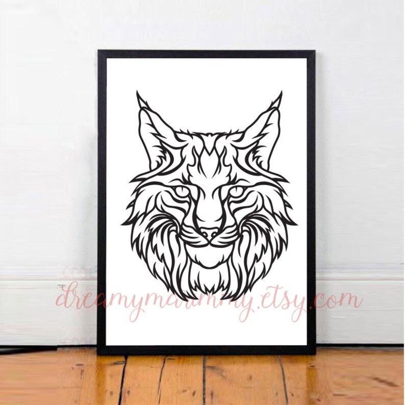 Lynx Paper Cutting Template Wild Cat Papercut Lynx Cut Out - Etsy