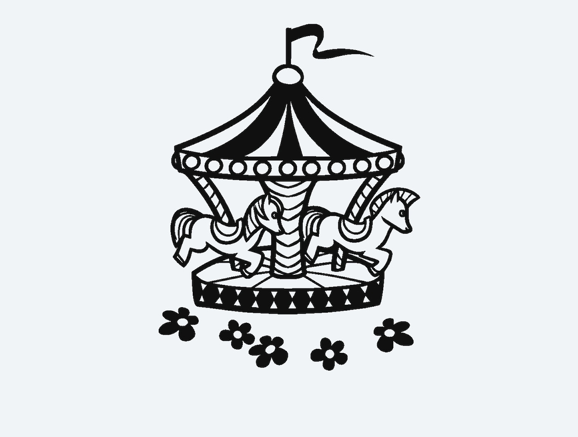 Carousel Paper Cutting Template, Carousel Template, PDF SVG, Papercut ...