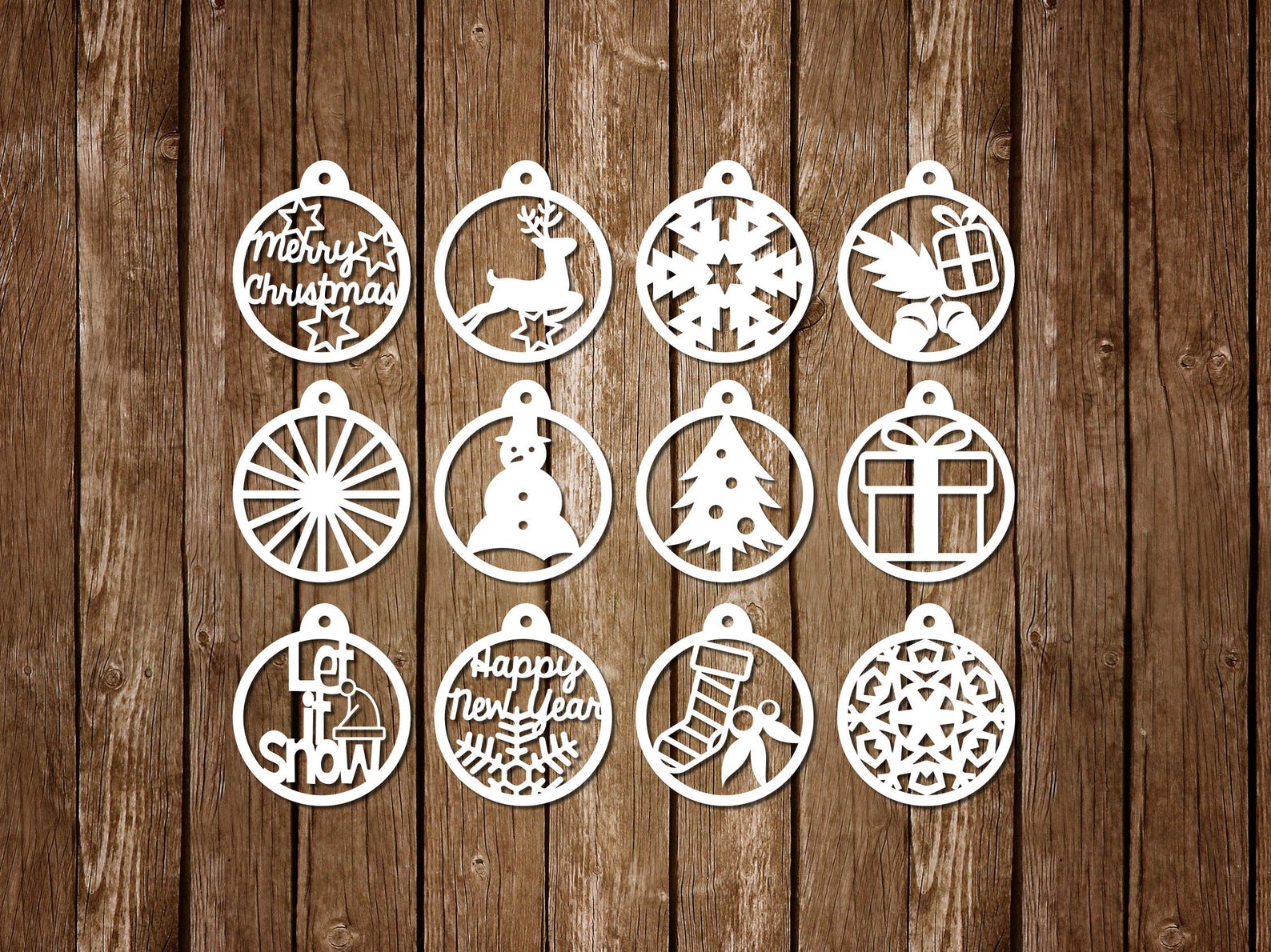 Papercut Template for Christmas Decoration, PDF, SVG Cutting File ...