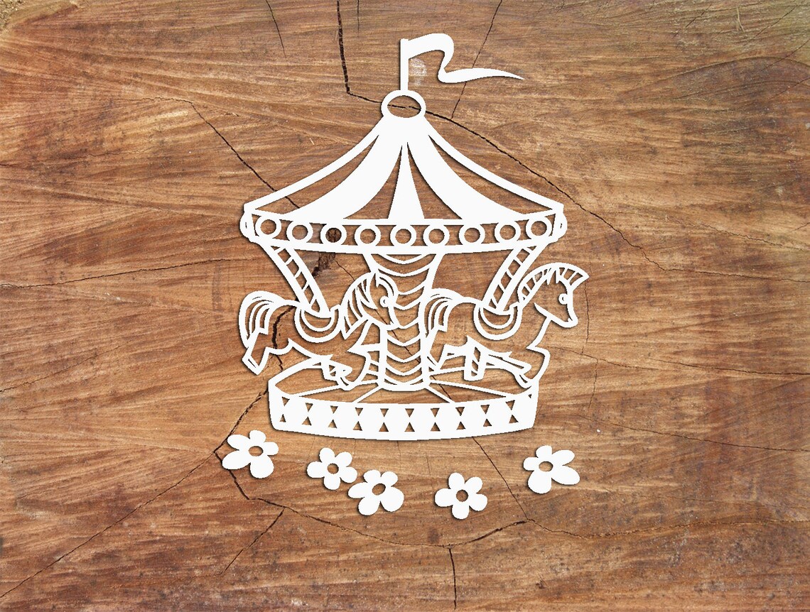 Carousel Paper Cutting Template, Carousel Template, PDF SVG, Papercut ...