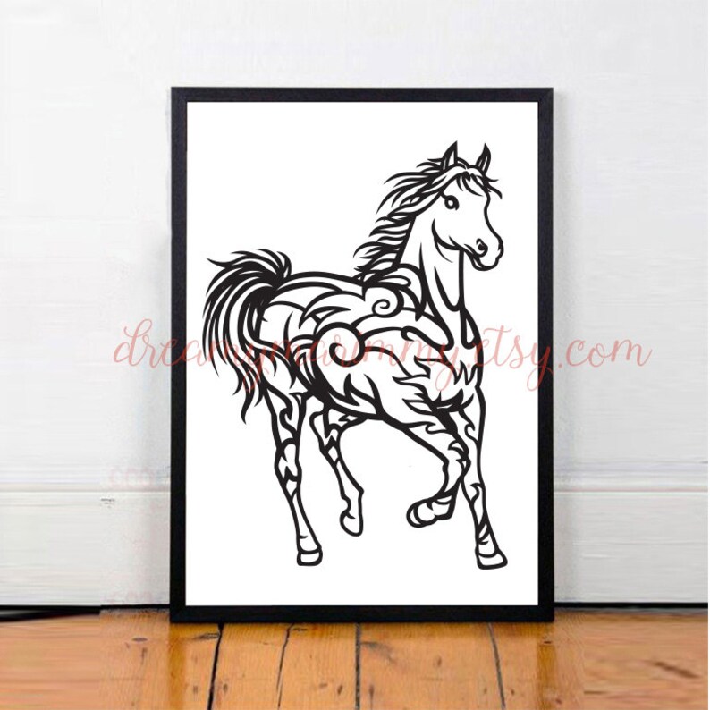 Horse Vector File Horse Papercut Template SVG Cutting Files - Etsy