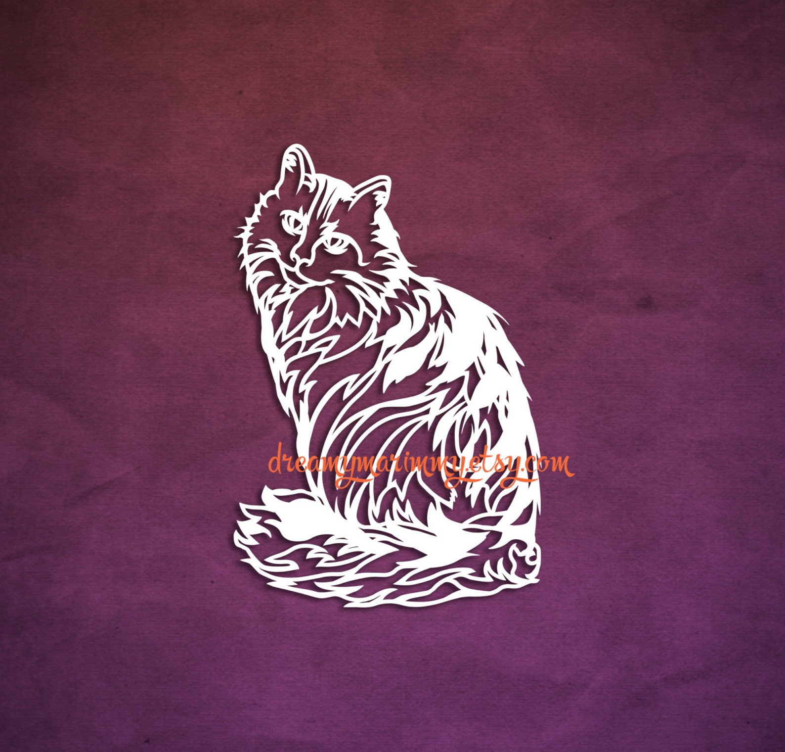 Cat Paper Cutting Template Cat Papercut Cat Cut Out Cat - Etsy