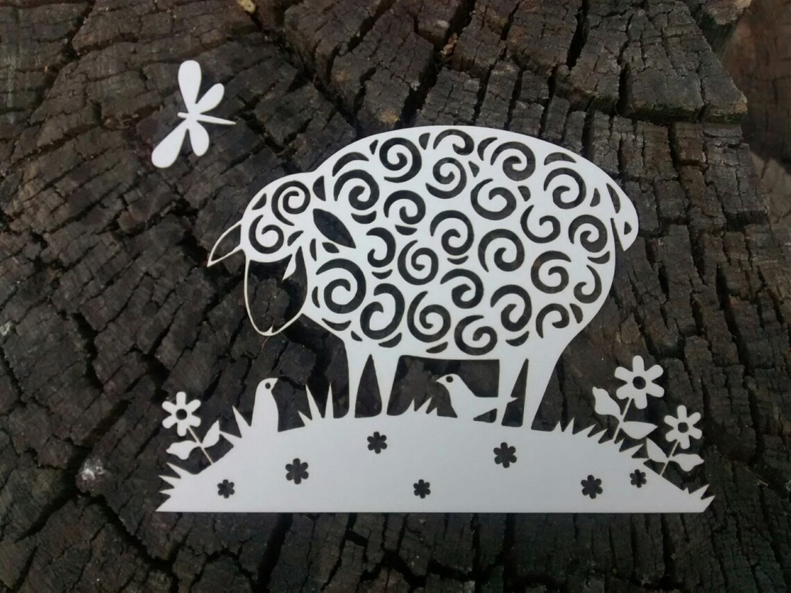 Sheep Paper Cutting Template, PDF SVG Cutting Files, DIY Card Sheep ...