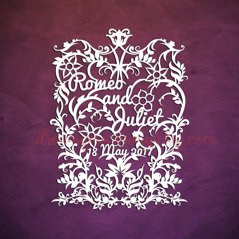 Wedding Papercut Template First Anniversary Gift - Etsy