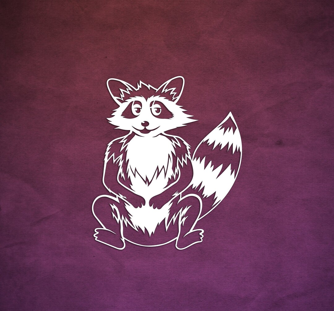 Raccoon Paper Cutting Template, Raccoon Papercut, Cute Raccoon Cut Out ...