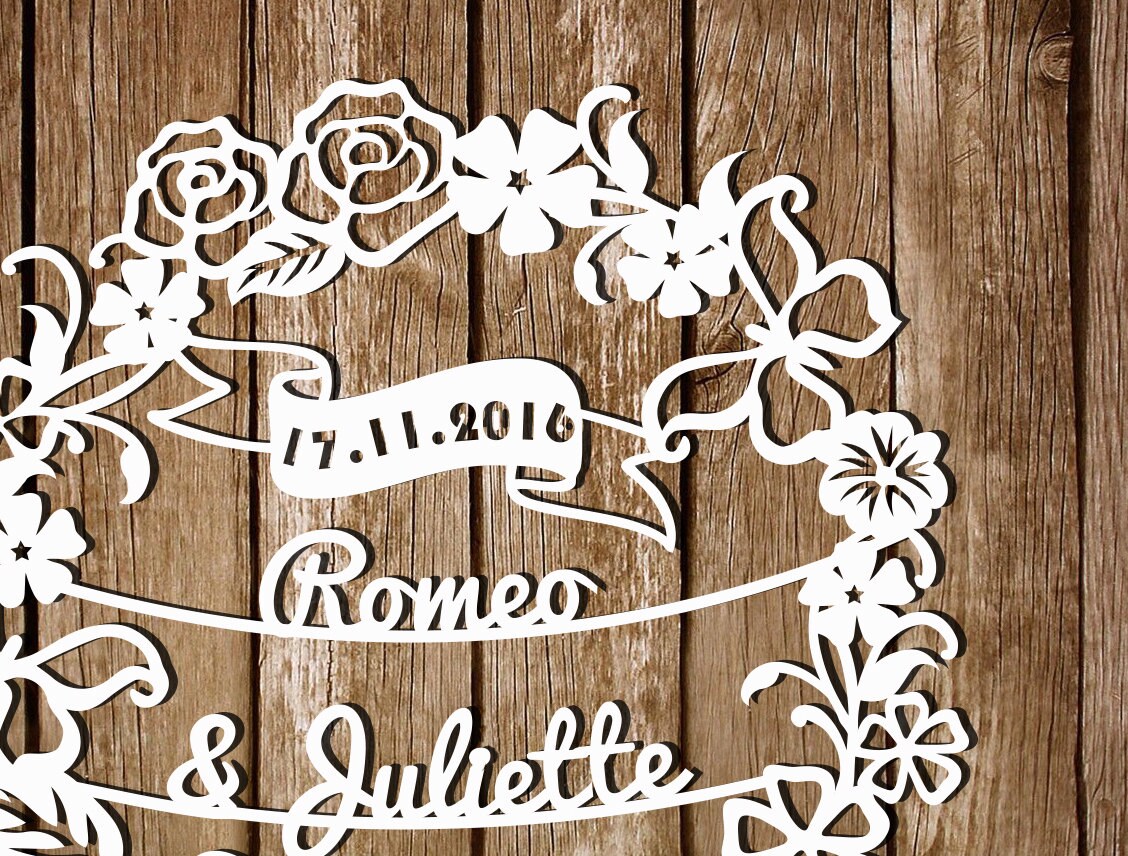 Wedding Papercut Template Personalised PDF SVG Papercut - Etsy Hong Kong