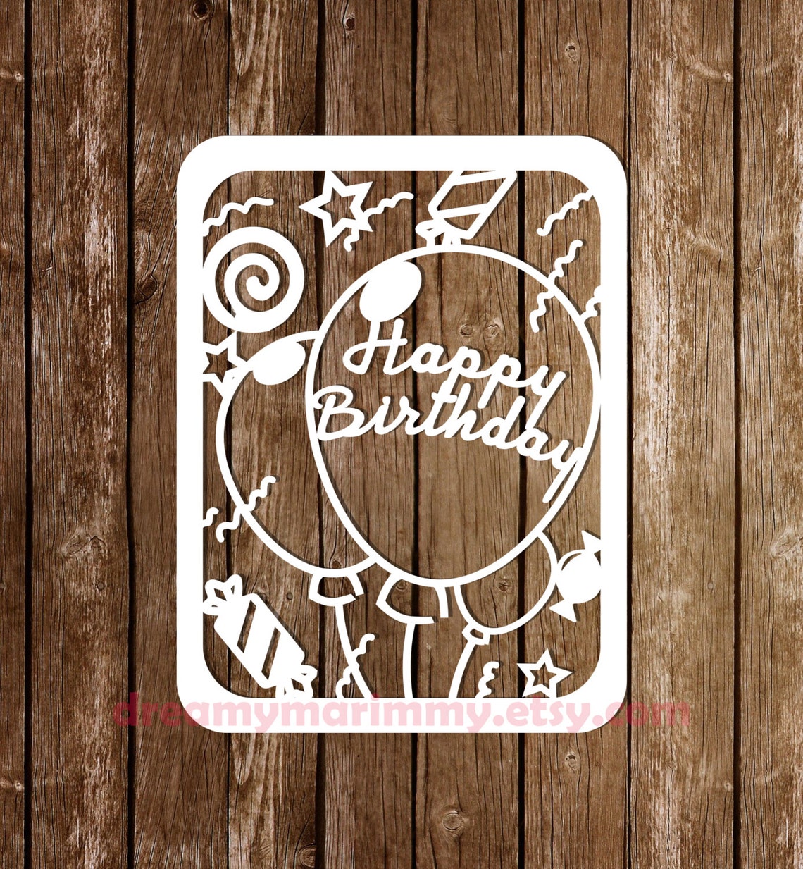Birthday Card Template, Papercut Template, Birthday Template ...