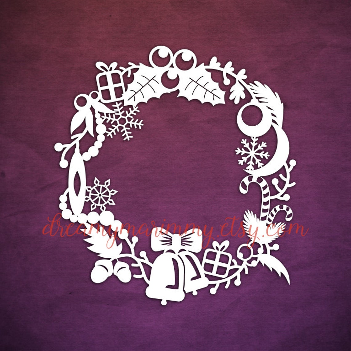 Christmas Papercut Templates,christmas Wreath, Christmas Decoration ...