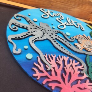 Stay Salty Wooden Layered Sign-custom, Gift, Housewarming, Office, Home ...