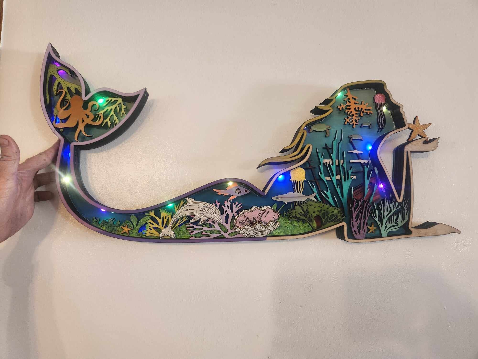 Customized Laser Cut Layered Mermaid-personalized, Mothers Day, Wedding ...