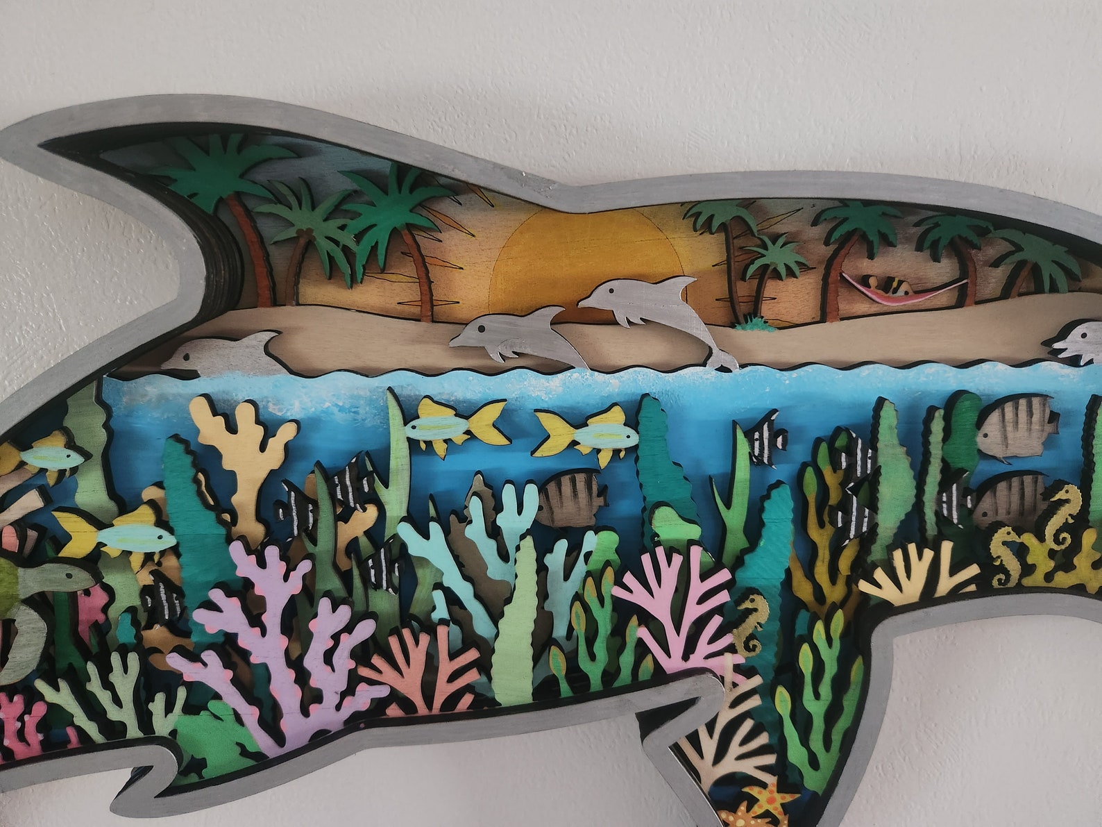 Laser Cut 7 Layer Wooden Dolphin-personalized, Mothers Day, Fathers Day ...