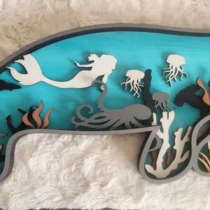 Layered Wood Manatee Wall Décor-personalized, Mothers Day, Fathers Day ...