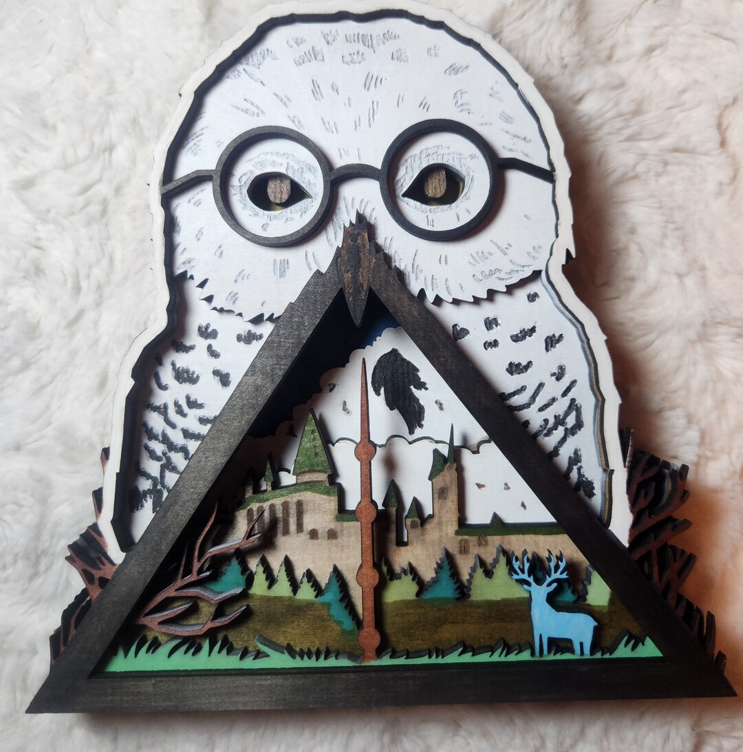 Owl Layered Decor-art, Hary Poter, Owl, Gift, Wood Art, Birthday ...