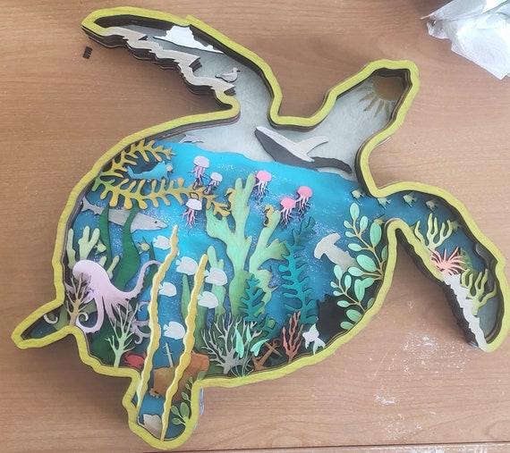 Multi Layer Wooden Sea Turtle - Etsy