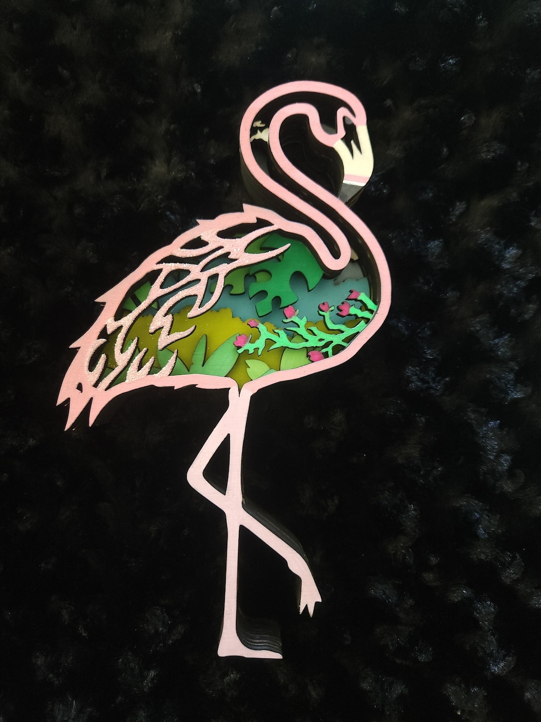 Laser Cut Layered Flamingo Decor- Tropical Art, Flamingos, Gifts ...