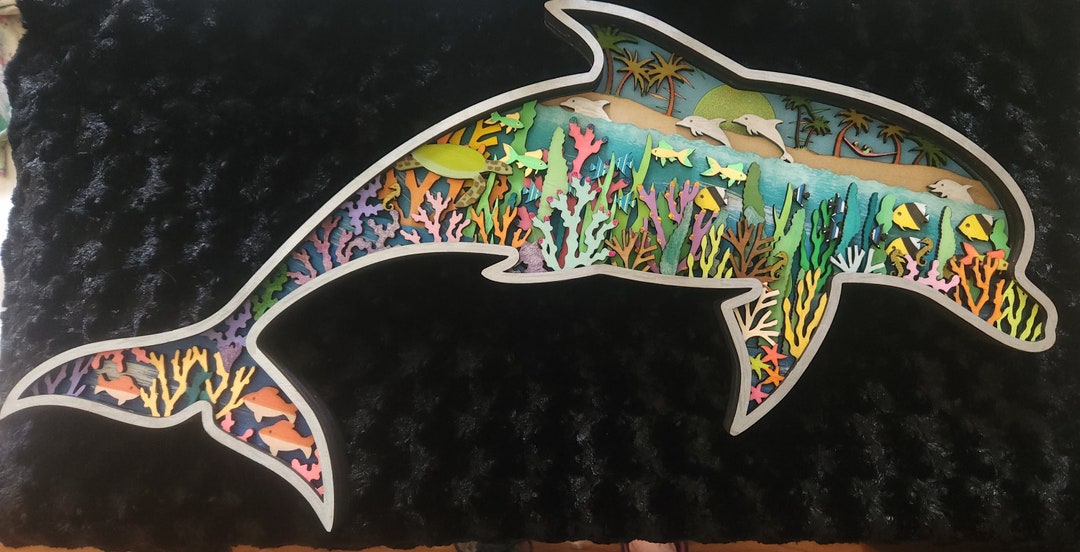 Laser Cut 7 Layer Wooden Dolphin-personalized, Mothers Day, Fathers Day ...