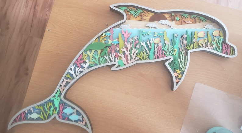 Laser Cut 7 Layer Wooden Dolphin-personalized Mothers Day - Etsy