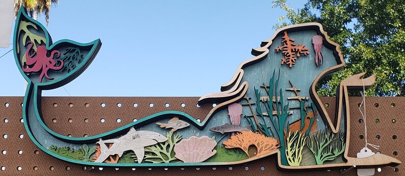 Customized Laser Cut Layered Mermaid-personalized, Mothers Day, Wedding ...