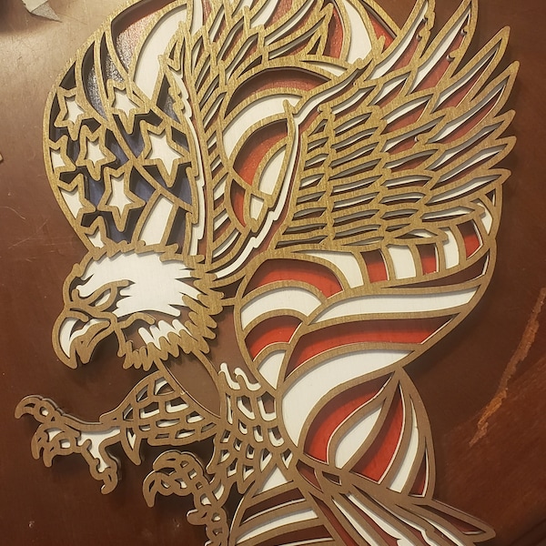 Laser Cut Layered Eagle - Etsy