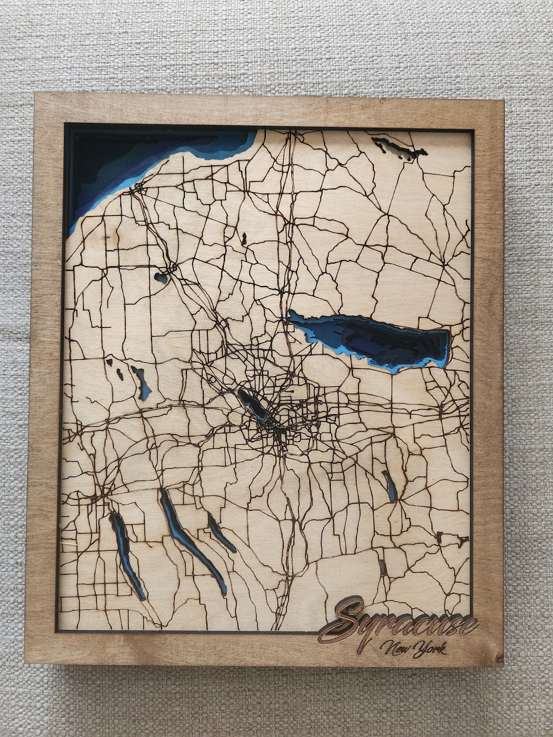 Layered Wooden Syracuse New York Map-personalized, Mothers Day, Fathers ...