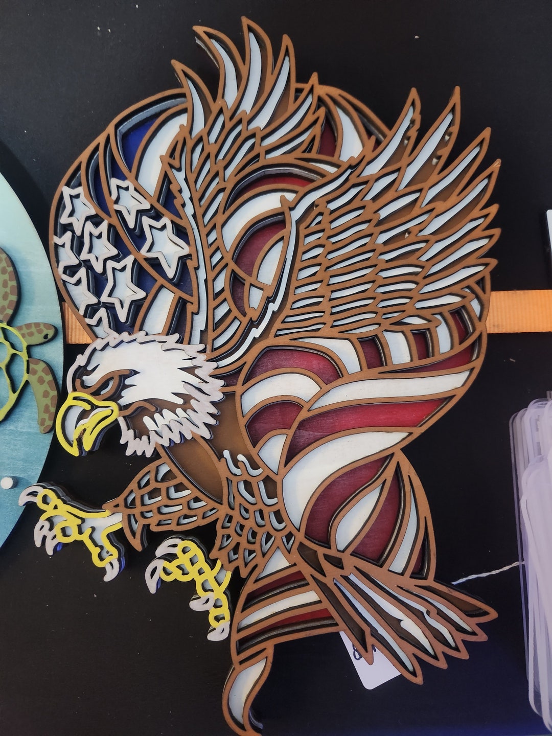 Laser Cut Multi Layer Eagle USA Flag-personalized, Mothers Day, Fathers ...