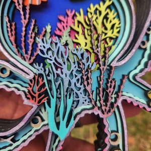 Laser Cut and Hand Painted Layered Wooden Octopus. Wall Art, Shelf Art ...