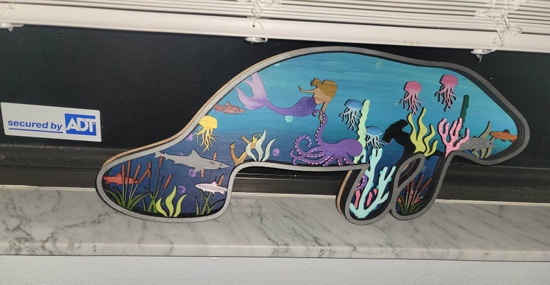 Layered Wood Manatee Wall Décor-personalized Mothers Day - Etsy