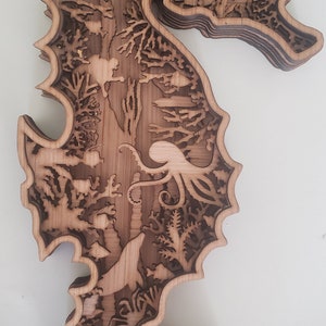 7 Layer Wooden Seahorse Wall Décor-personalized Mothers Day - Etsy