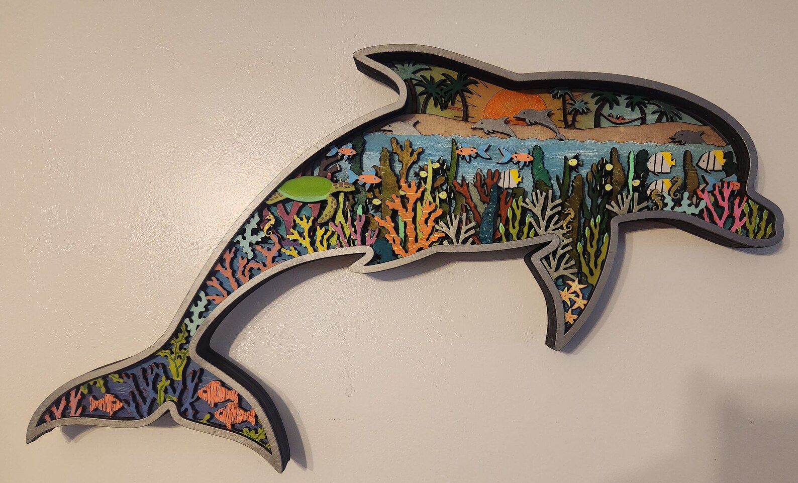 Laser Cut 7 Layer Wooden Dolphin-personalized, Mothers Day, Fathers Day ...